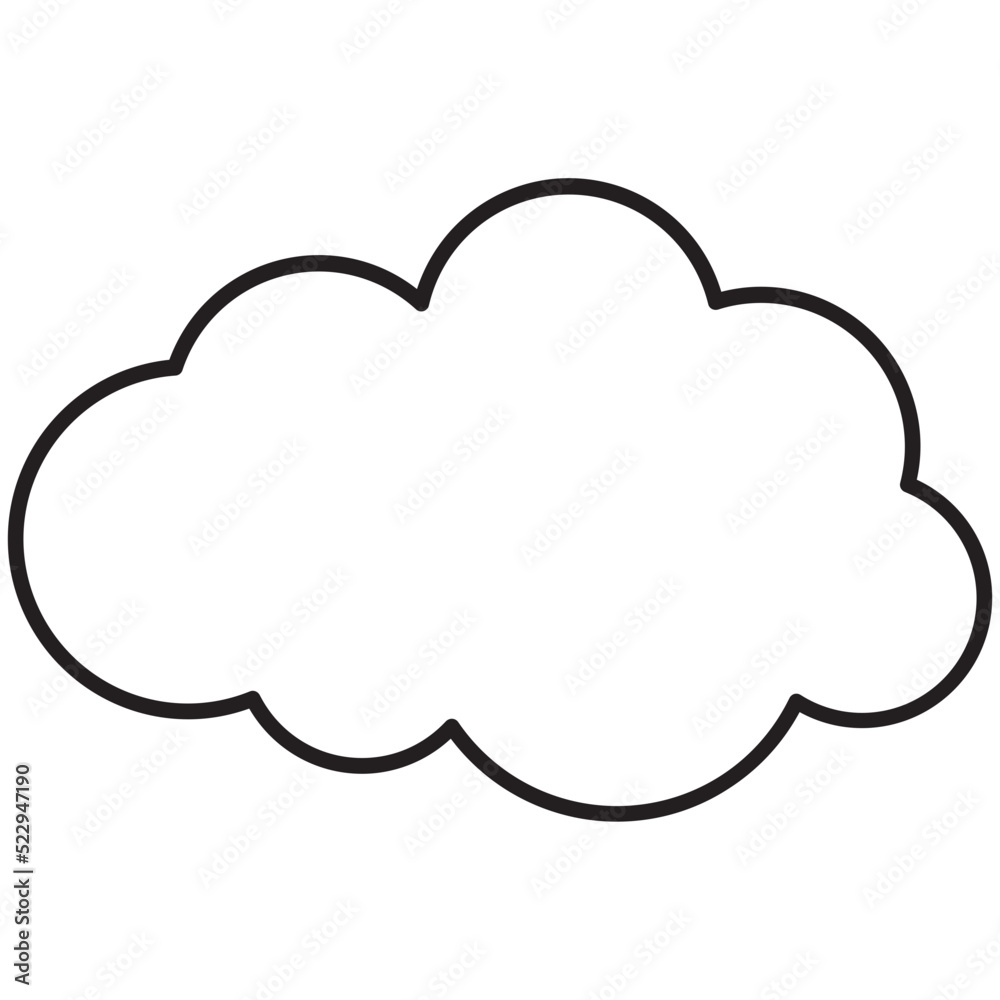 Clouds sky symbol outline design Stock Vector | Adobe Stock