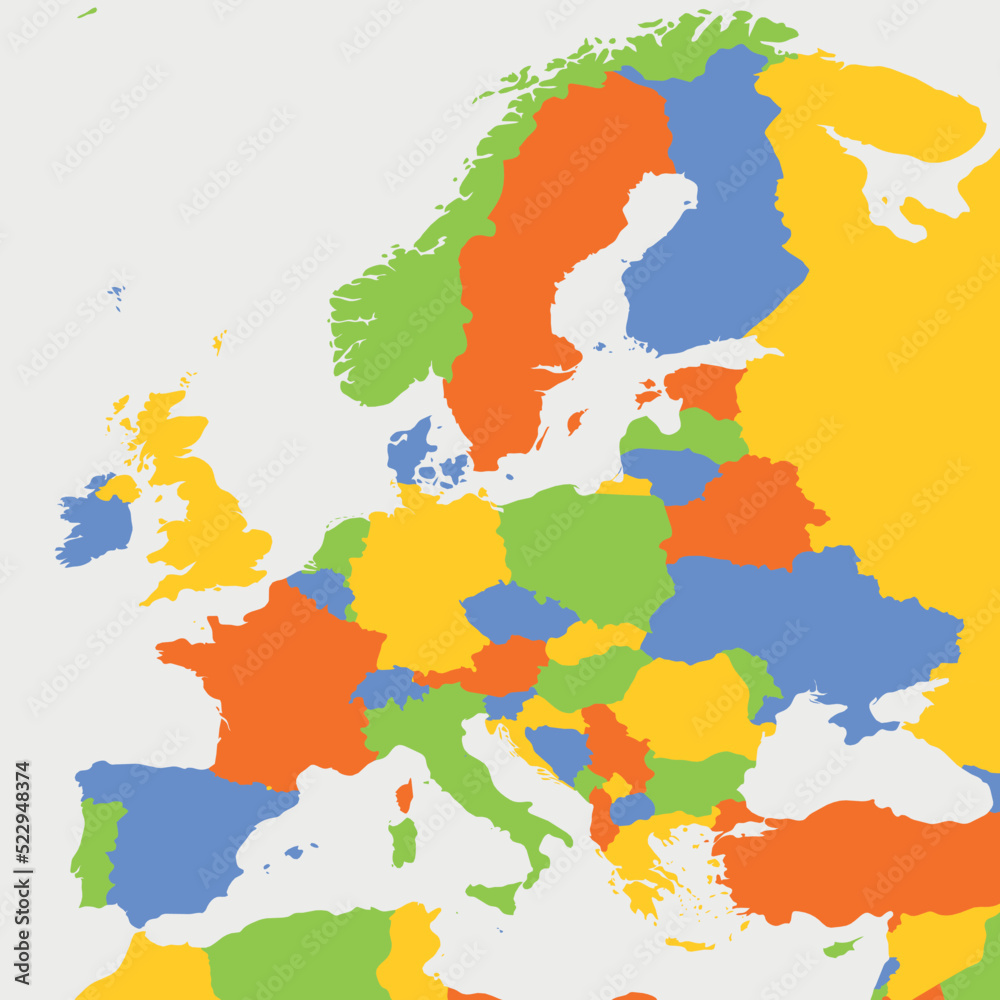 Political map of Europe continent Stock Vector | Adobe Stock