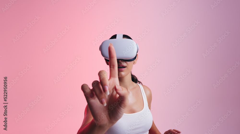 Touching the metaverse Stock Photo | Adobe Stock