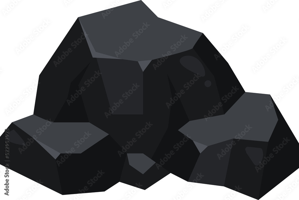 Cartoon coal ore, underground minerals nugget Stock Illustration ...
