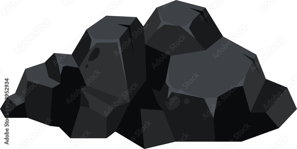 Cartoon coal heap or pile, charcoal and hardcoal Stock Illustration ...
