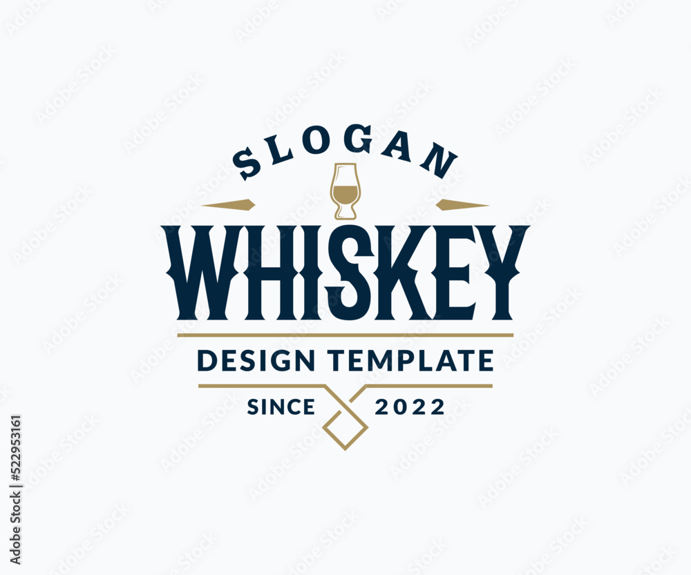 Whiskey Logo Design Template. Wine Logo เวกเตอร์สต็อก | Adobe Stock