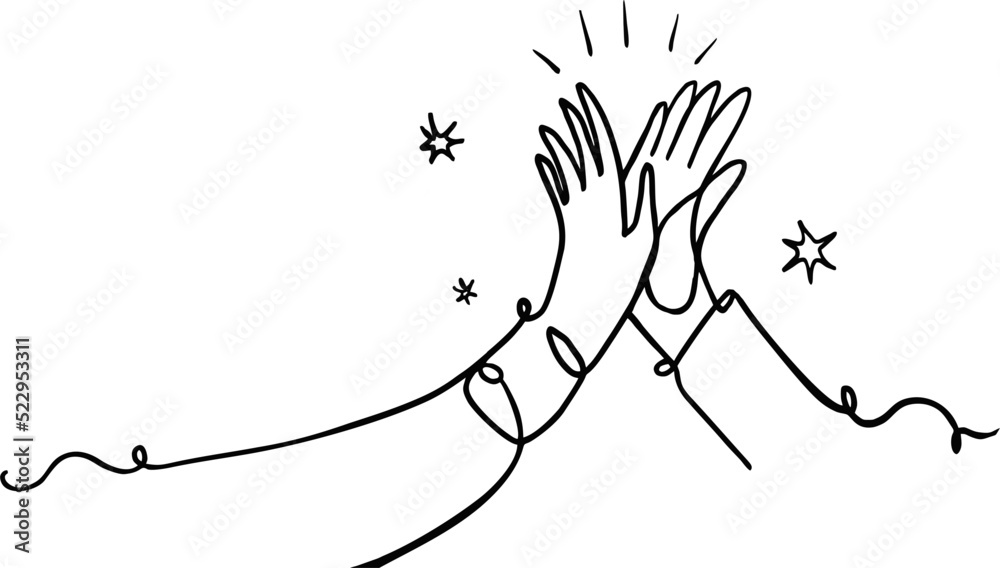 High Five Symbol Logo. Vector Illustration. Stock Vector | Adobe Stock