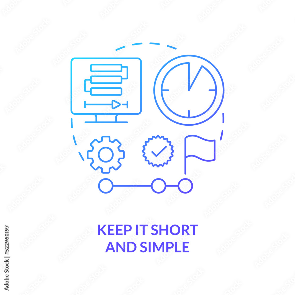 Keep it short and simple blue gradient concept icon. Focus on topic ...