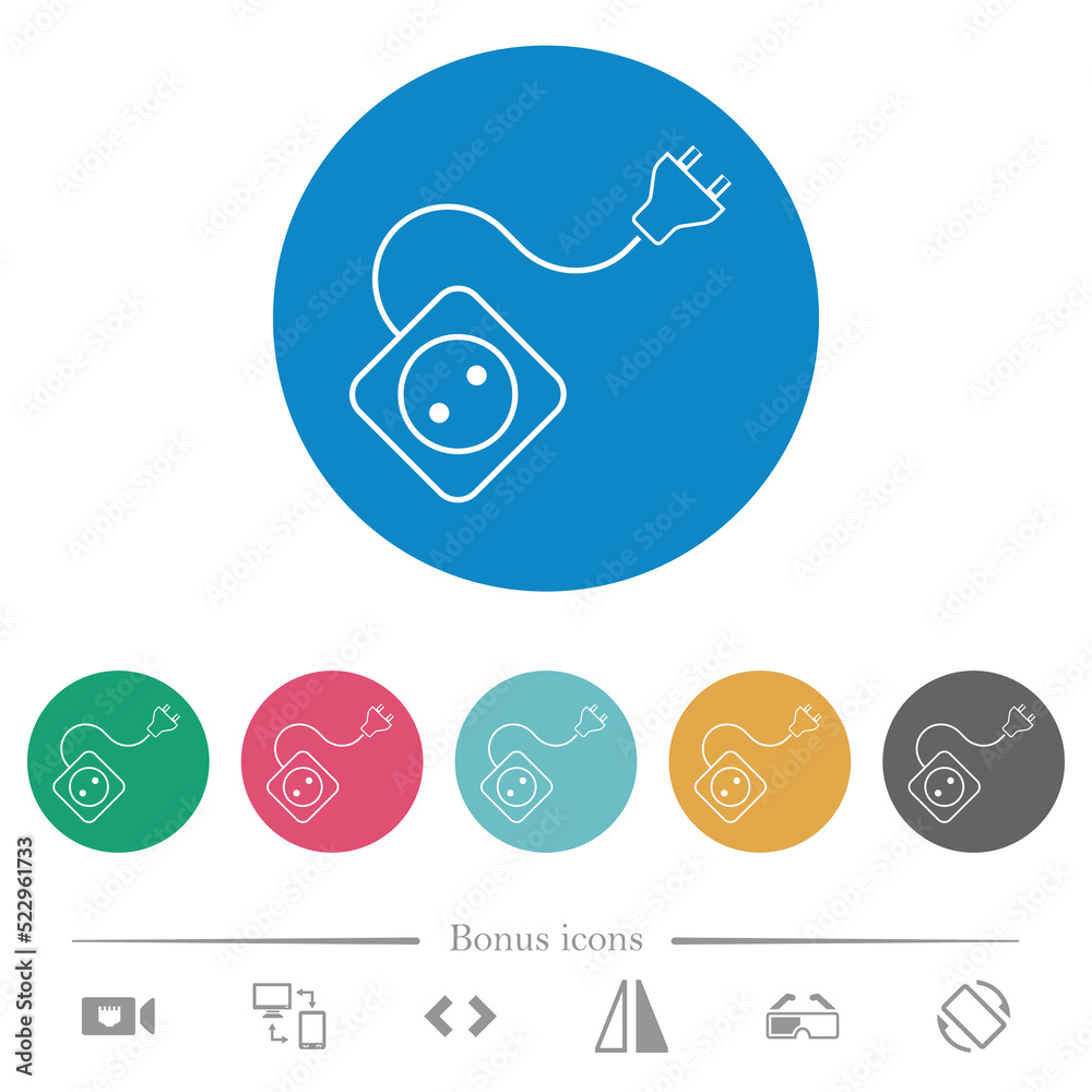 Portable electrical outlet with one socket and extension cord and plug ...