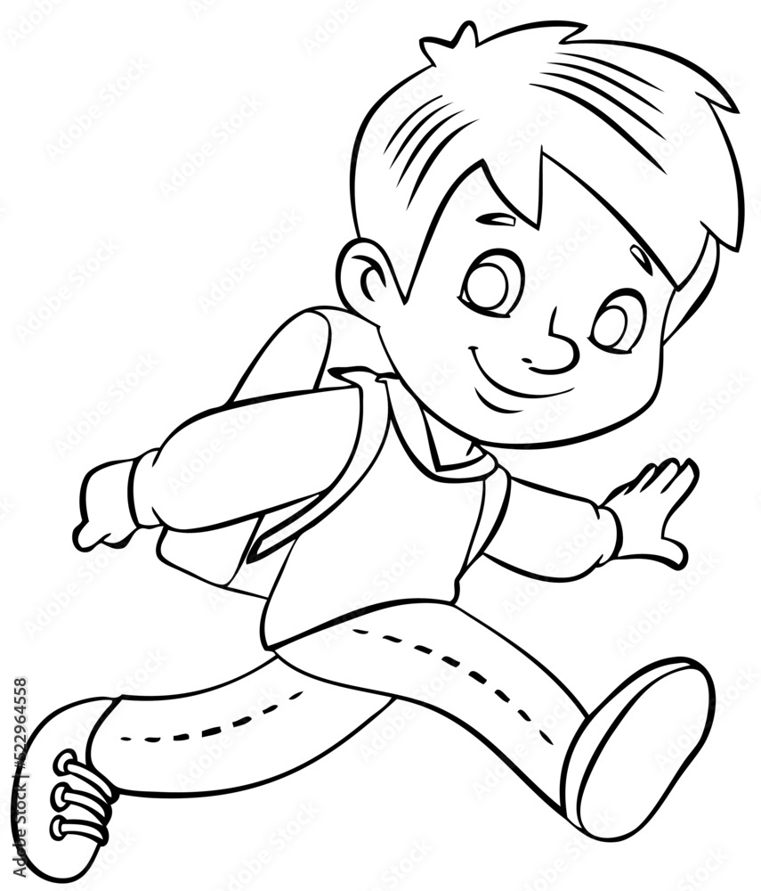 Cartoon boy for coloring page. Stock Vector | Adobe Stock