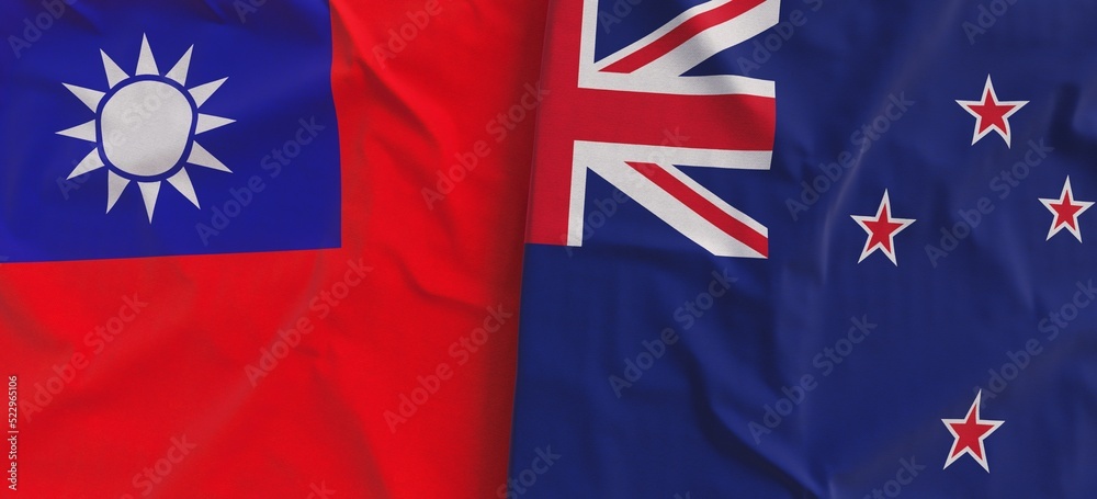 Flags of Taiwan and Turkey. Linen flag close-up. Flag made of canvas ...