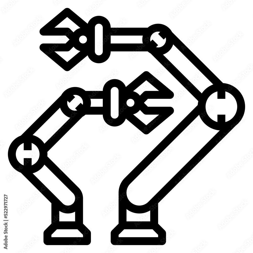 Robot arms ai artificial intelligence - outline icon Stock Vector ...