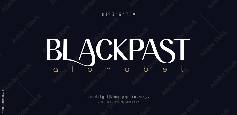 BLACKPAST Elegant alphabet letters font and number. Classic Lettering ...