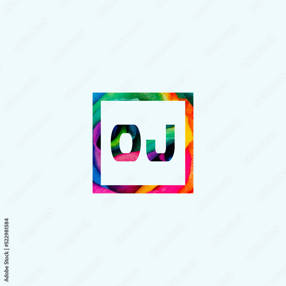 Letters OJ joint logo font icon creative symbol monogram colorful ...