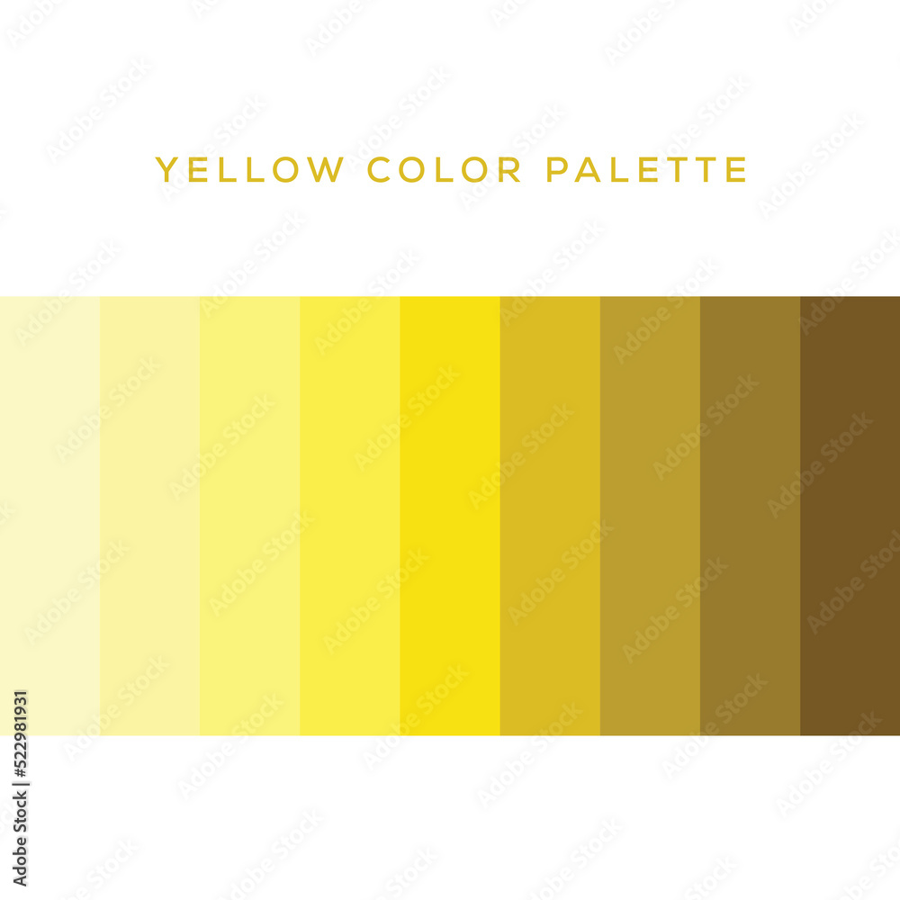 Yellow Color Palette Vector Template Isolated On White Background Stock