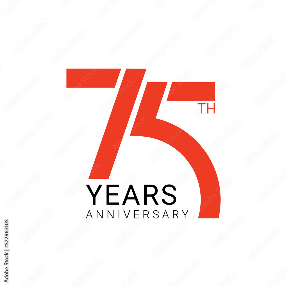 75, 75th Years Anniversary Logo, Golden Color, Vector Template Design ...