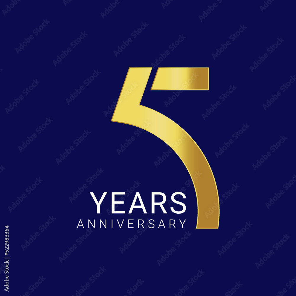 5, 5th Years Anniversary Logo, Vector Template Design element for ...