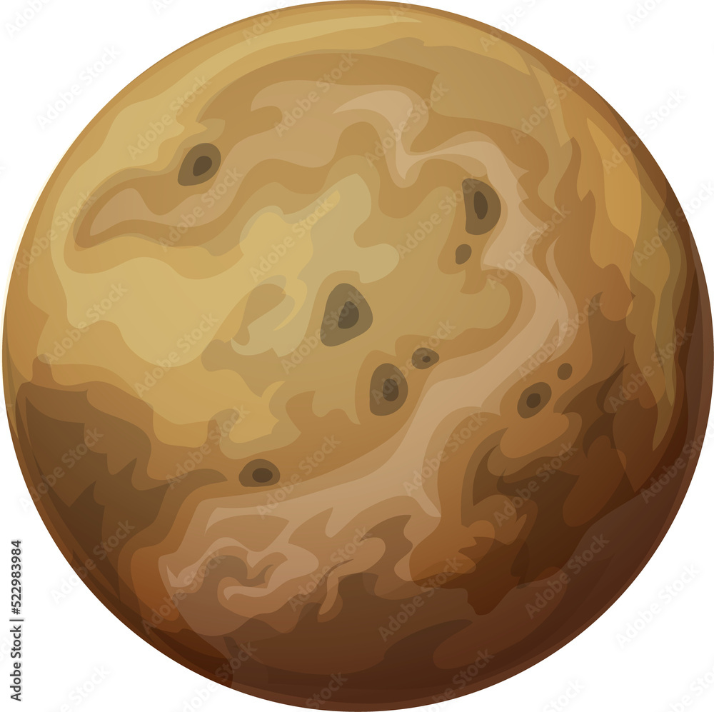 Cartoon Mercury solar system planet in outer space Stock Illustration ...