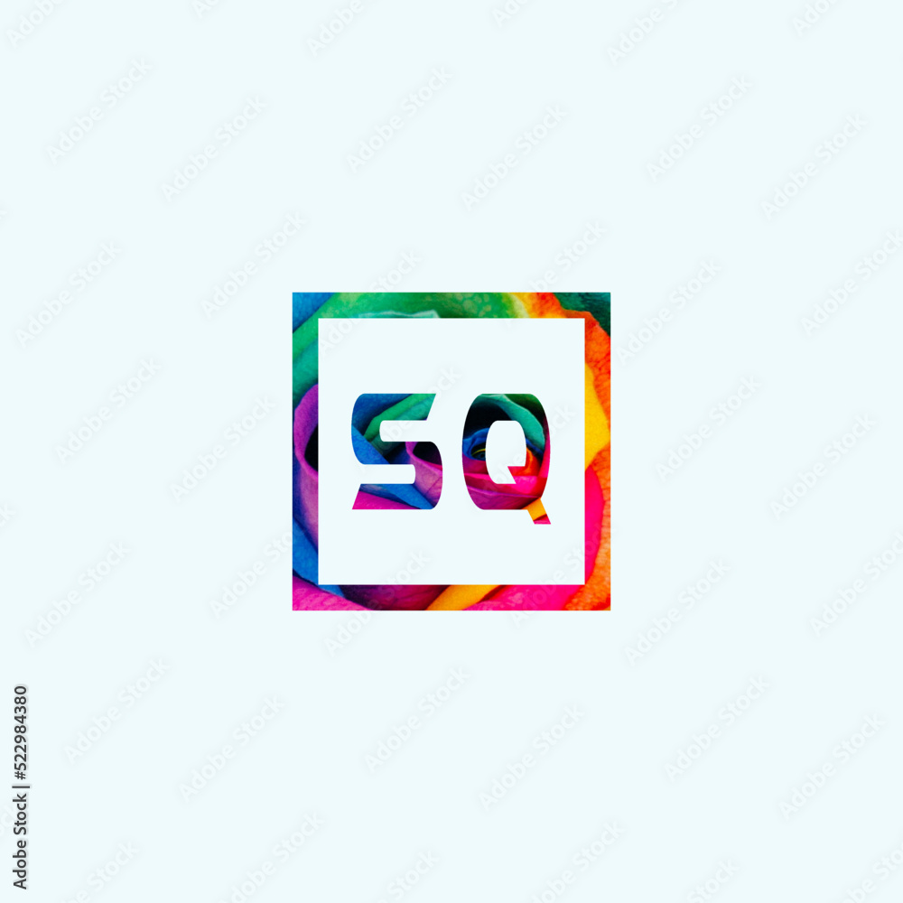 Letters SQ joint logo font icon creative symbol monogram colorful ...
