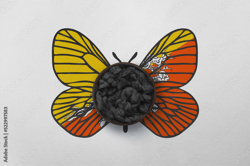 Patriotic background with butterfly wings in colors of national flag ...