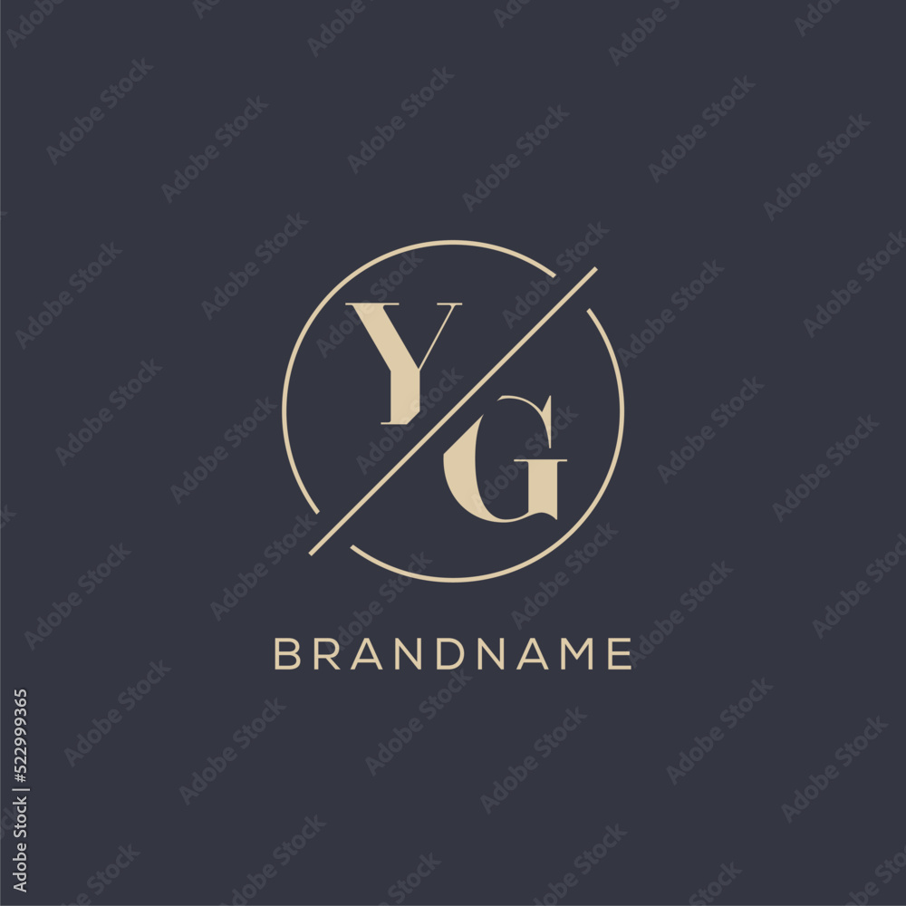 Initial letter YG logo with simple circle line, Elegant look monogram ...