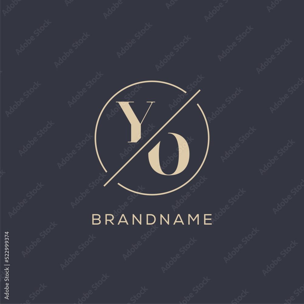 Initial letter YO logo with simple circle line, Elegant look monogram ...