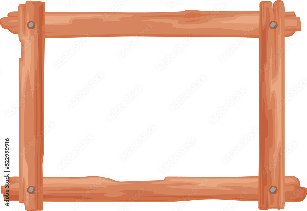 Wooden frame or border in vector cartoon design Stock Illustration ...
