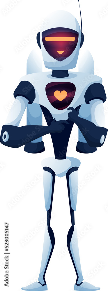 Cartoon robot with jet pack, electronic ai droid Stock Illustration ...