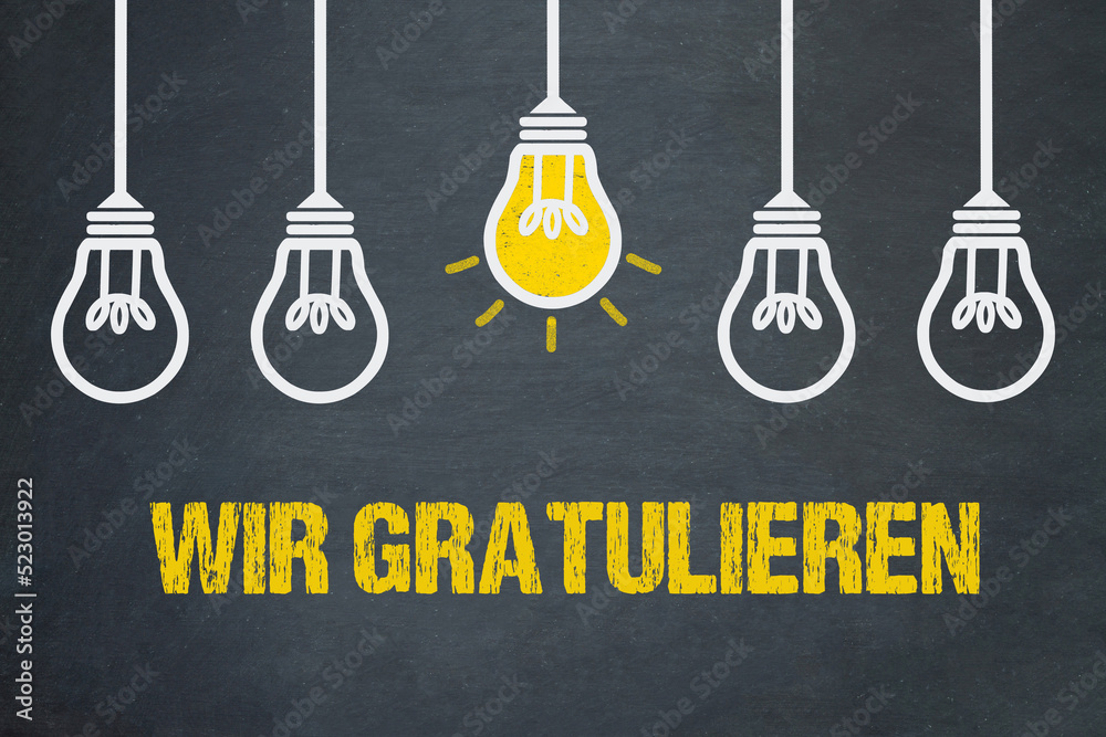 Wir gratulieren Stock Illustration | Adobe Stock
