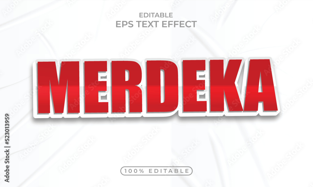 Merdeka text style effect template and editable 3d text effect design ...