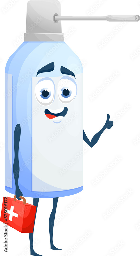 Aerosol sore throat spray funny cartoon character Stock Illustration ...