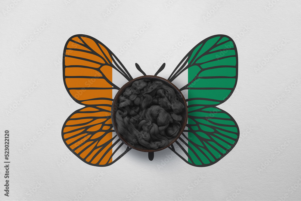 Patriotic background with butterfly wings in colors of national flag ...