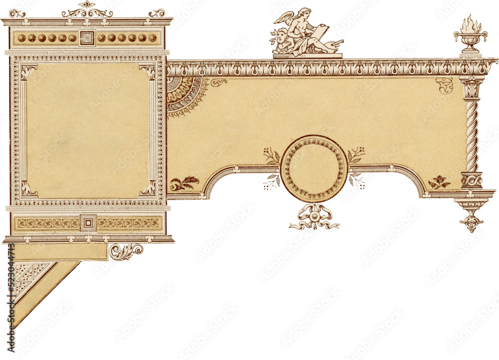 Antique Letterhead Design for Top of Page Content Stock Illustration ...