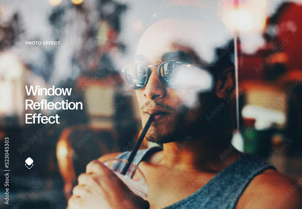 Window Reflection Photo Effect Mockup Stock Template | Adobe Stock