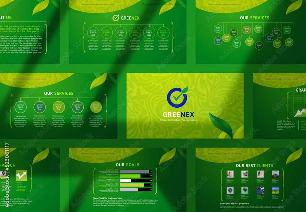 Green Presentation Layout Stock Template | Adobe Stock