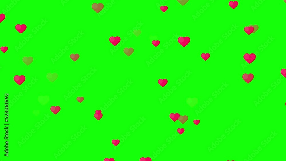 Vidéo Stock Heart emoji love symbol icon, isolated chroma key green ...