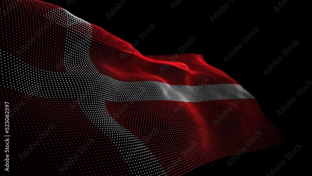 Seamless looping animated digital flag of Denmark overlay rendered of ...