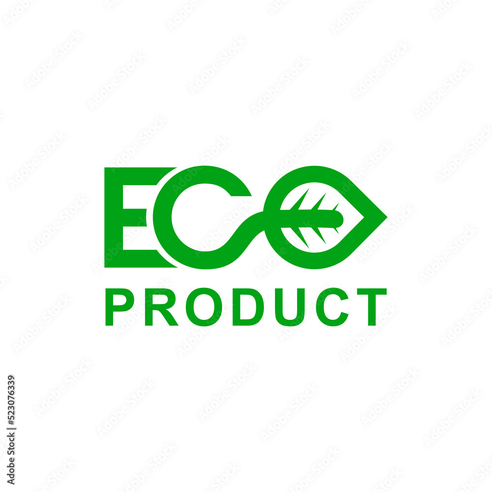 Vetor de Eco product vector icon. Natural leaf icon. Symbol of 100% ...