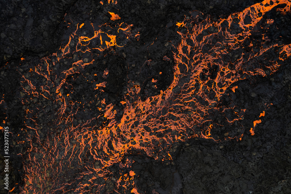 A week old Volcano in Meradalir, Fagradalsfjall volcano in Iceland 2022 ...