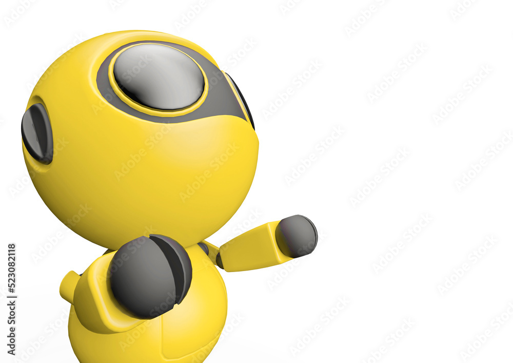 tiny robot in white background with copy space Stock Illustration ...