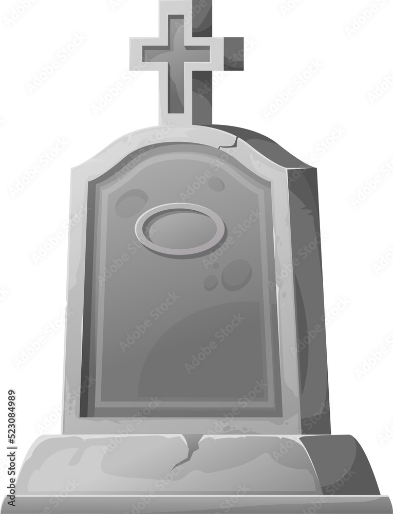 Cartoon gravestone, old graveyard headstone Stock Illustration | Adobe ...