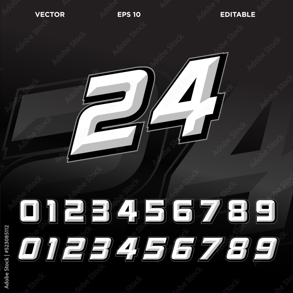 Racing number designs Stock Vector | Adobe Stock