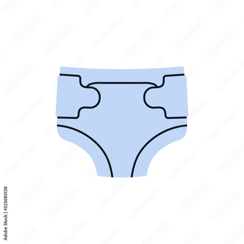 Illustration of a diaper, nappy. Health care and comfort for newborn ...