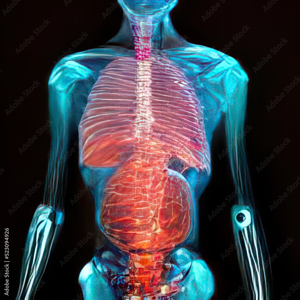 holographic body image see internal organs Stock Illustration | Adobe Stock