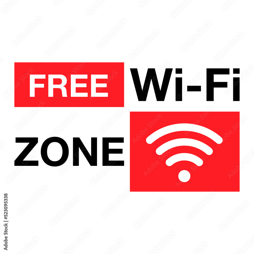 Free WiFi zone icon. Wifi sign wave signal Vector illustration. Stock ...