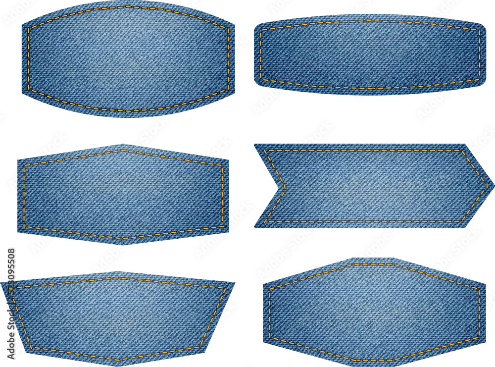 Jeans signs label tag, isolated Clipping paths for design work empty ...