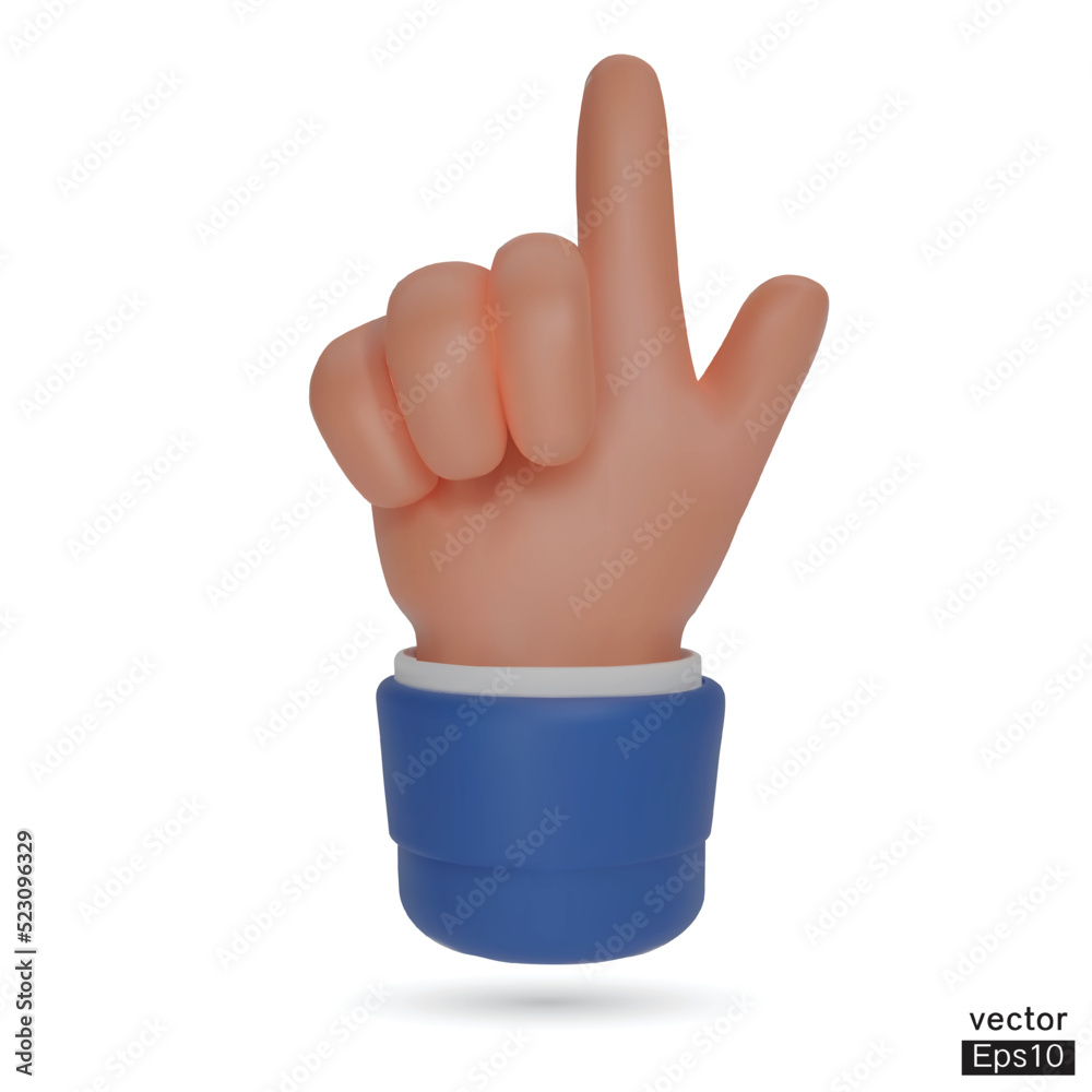 3d Pointing Business hand icon. Mouse cursor for a website. Vector ...