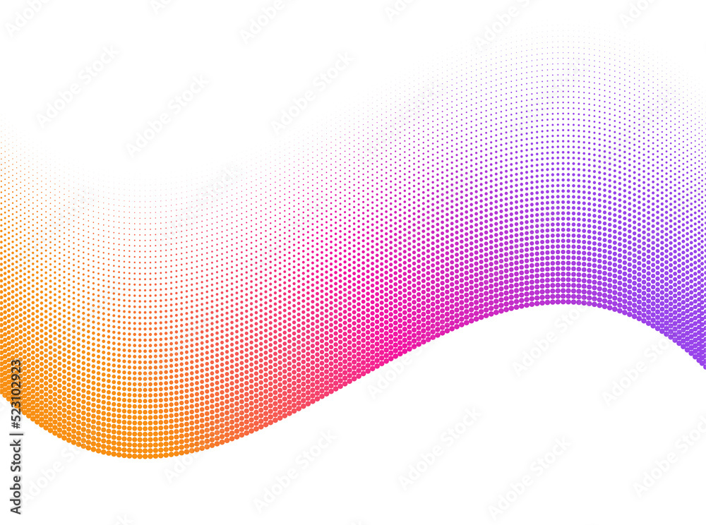 Abstract halftone dots background with dynamic waves, isolated Clipping ...