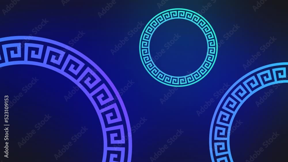 Circular greek meander pattern background animation in 4K UHD. Stylish ...