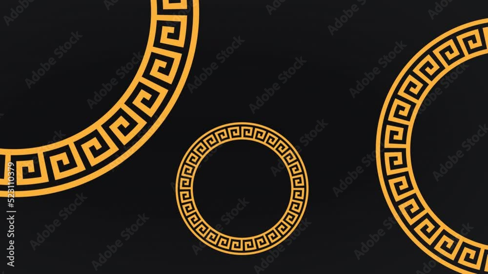Circular greek meander pattern background animation in 4K UHD. Stylish ...