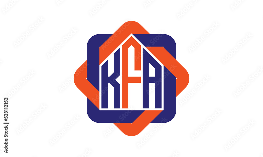 KFA three letter real estate logo with home icon logo design vector template | construction logo ...