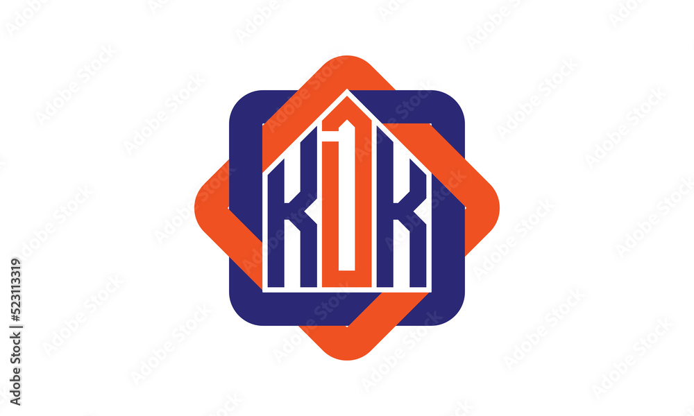 KDK three letter real estate logo with home icon logo design vector ...