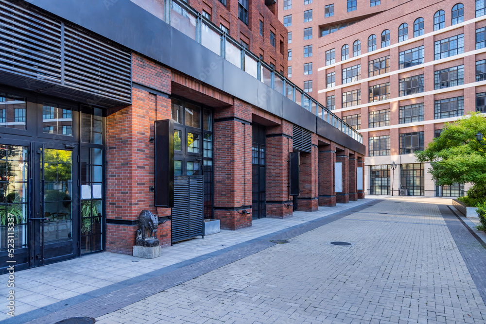 Architectural photography of red brick structures Stock Photo | Adobe Stock