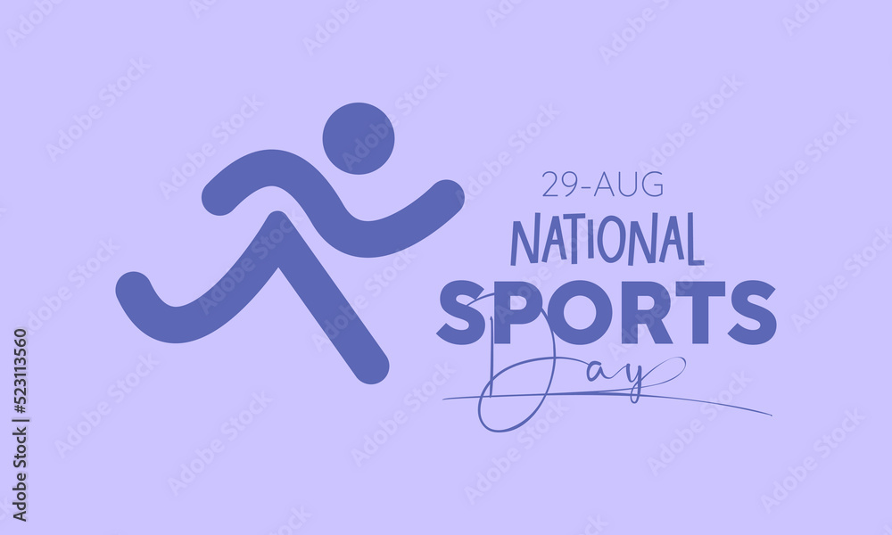 National Sports Day calligraphic banner design on isolated background ...